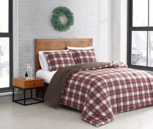 Eddie Bauer - Queen Comforter Set, Reversible Alt Down Bedding with Matching Shams, Home Decor for Colder Months (Navigation Red, Queen)