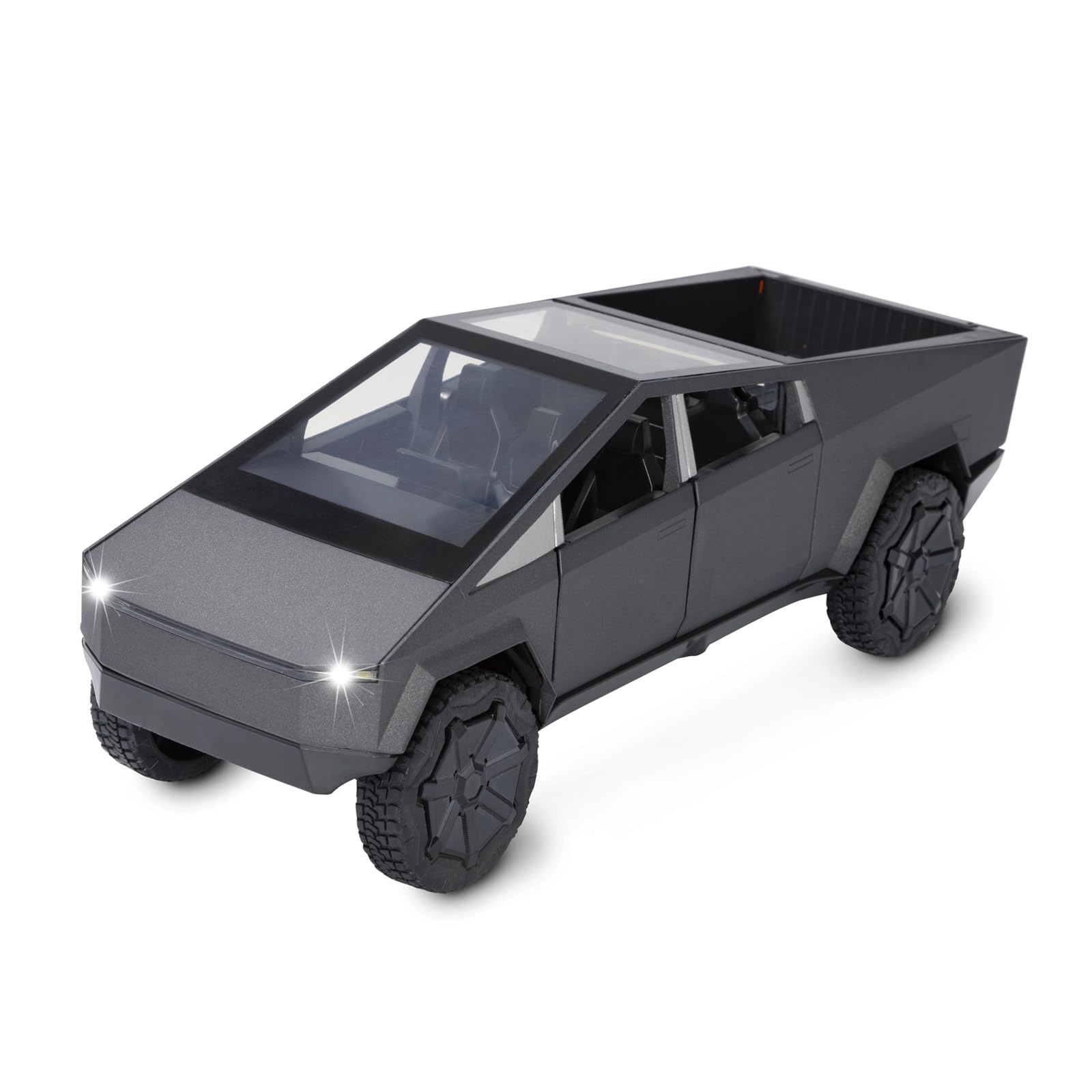 Toy Trucks for Boys Cybertruck Model Green Pickup Truck 1/24 Diecast Metal Toy Cars with Sound and Light for Kids Age 3 Year and Up