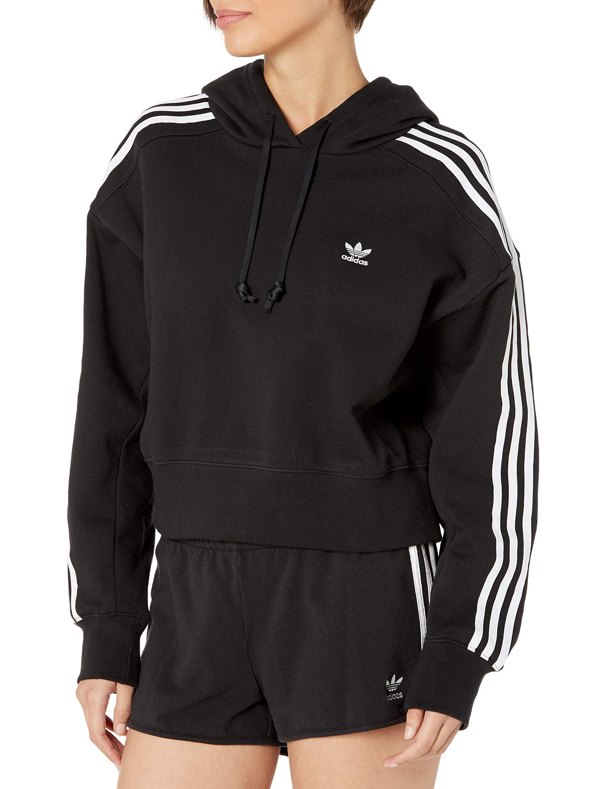 adidas Originals Women's Short Hoodie, Black, Medium