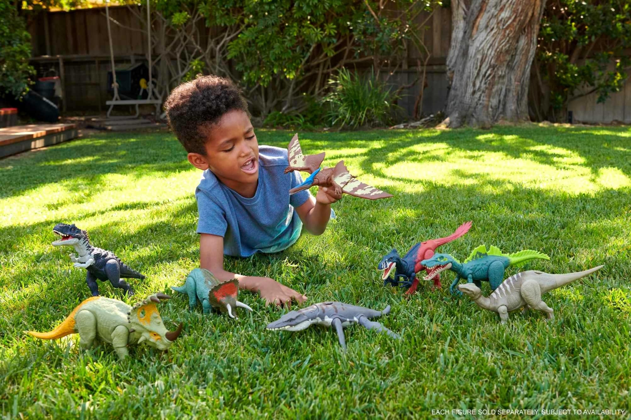 Mattel Jurassic World Dominion Roar Strikers Dinosaur Action Figure with Roaring Sound & Attack Action, Pternanodon Dino Toy Includes Downloadable App & AR