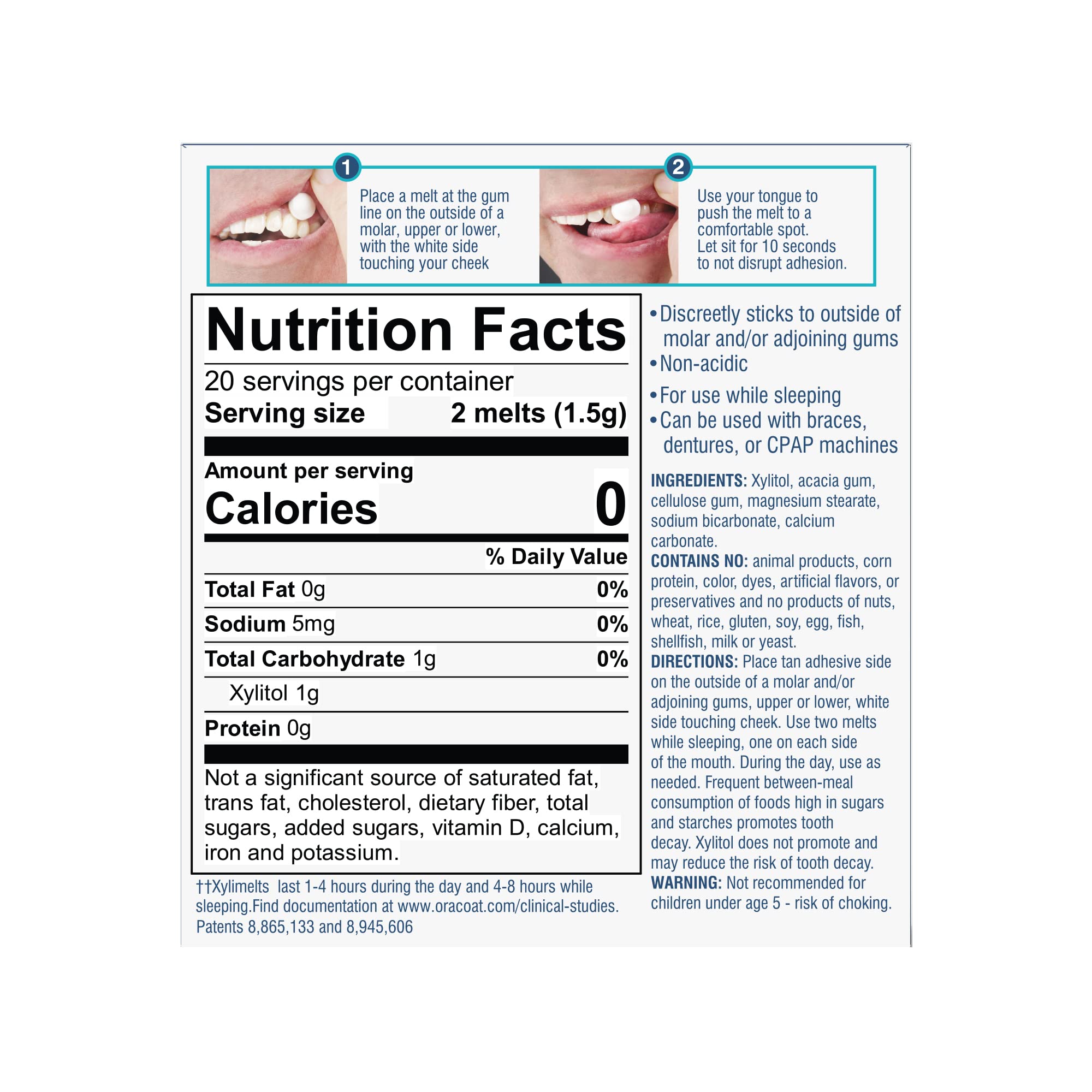 OraCoat, XyliMelts for Dry Mouth Care 160 discs, All Natural, Gluten Free, No Preservatives, Helps Neutralize Acids.