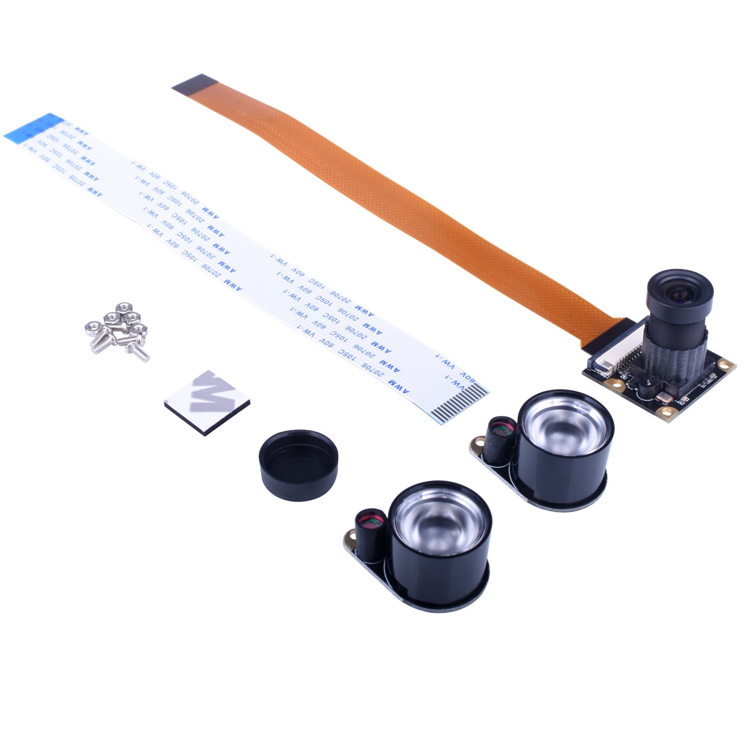 kuman for Raspberry Pi Camera Module 5MP 1080p OV5647 Sensor HD Video Webcam Night Vision for All Vision Raspberry Pi Model B/B+ A+ RPi 4/3/ 2/1 /Zero/Zero W with FFC/FPC Cable SC15-1