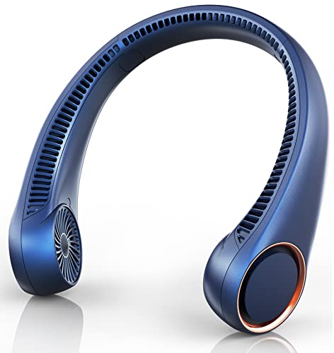 FrSara Portable Bladeless Neck Fan, 4000mAh, USB Charging, 360° Surrounding Air Outlet, Three-speed Adjustable, Quiet, 3 Seconds Rapid Cooling, Good Helper in Summer