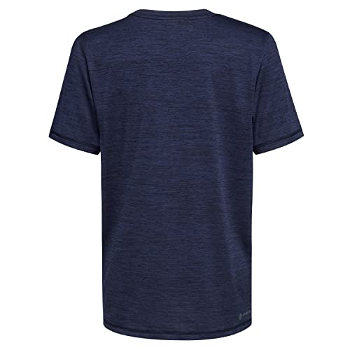 adidas Boys' Big Moisture-Wicking Athletic T BoS Logo Short-Sleeve Tee Shirts, Collegiate Navy Heather, M(10/12)