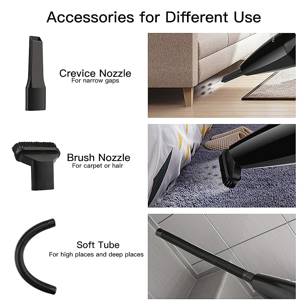 Aitsite Cordless Handheld Vacuum Cleaner 120W Powerful Portable Car Vacuum Cleaner Mini Hand Held Wet and Dry Vacuum with Rechargeable Battery