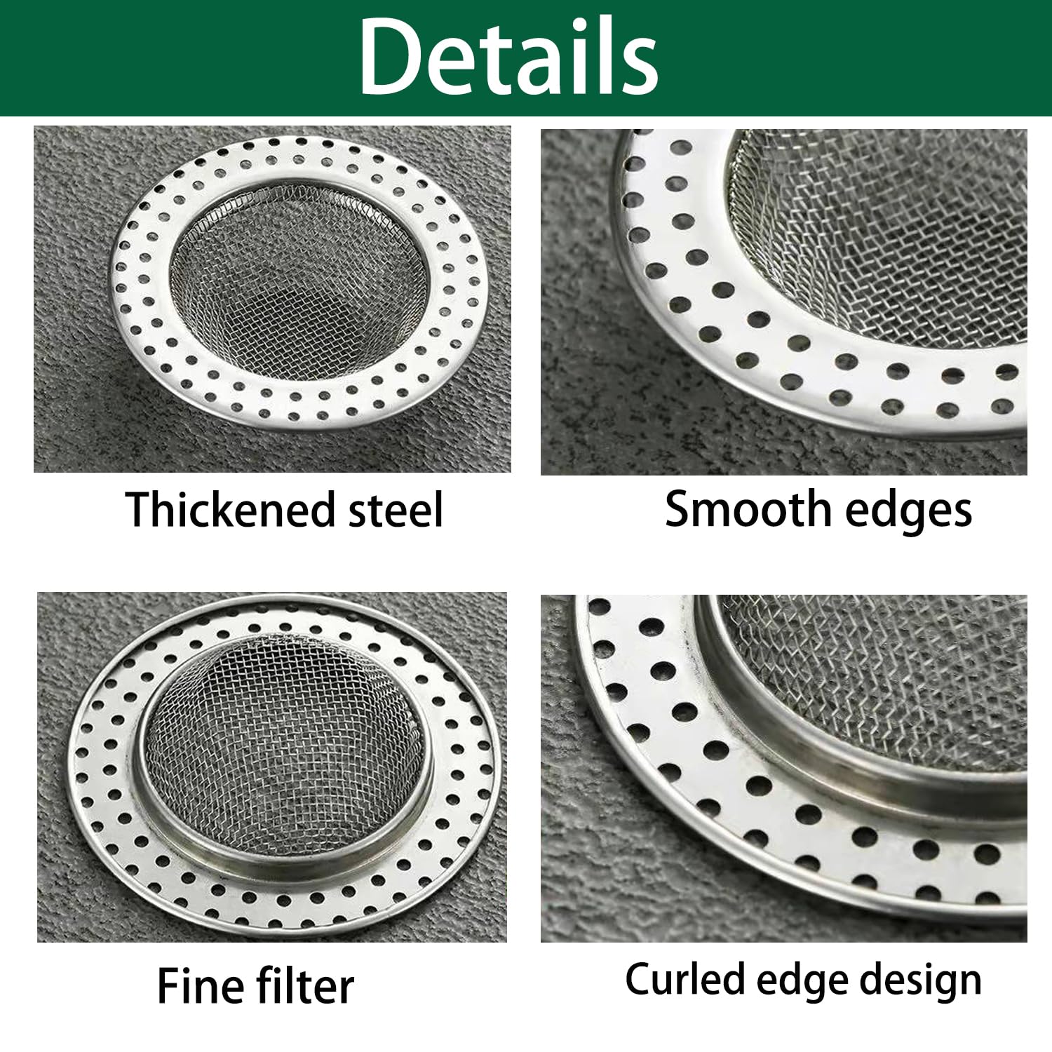 Bathtub Drain Hair Catcher, Fast Drain Shower Drain Hair Catcher, Stainless Steel Drain Protector for Bathroom Pop-up Drain, Kitchen and General Drain (4 PCS,Outer Diameter 3.55in/Inner Diameter 2in)