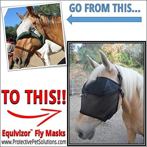 EquiVizor UV Fly Masks Horse Mask (W/Ear Protection, COB)