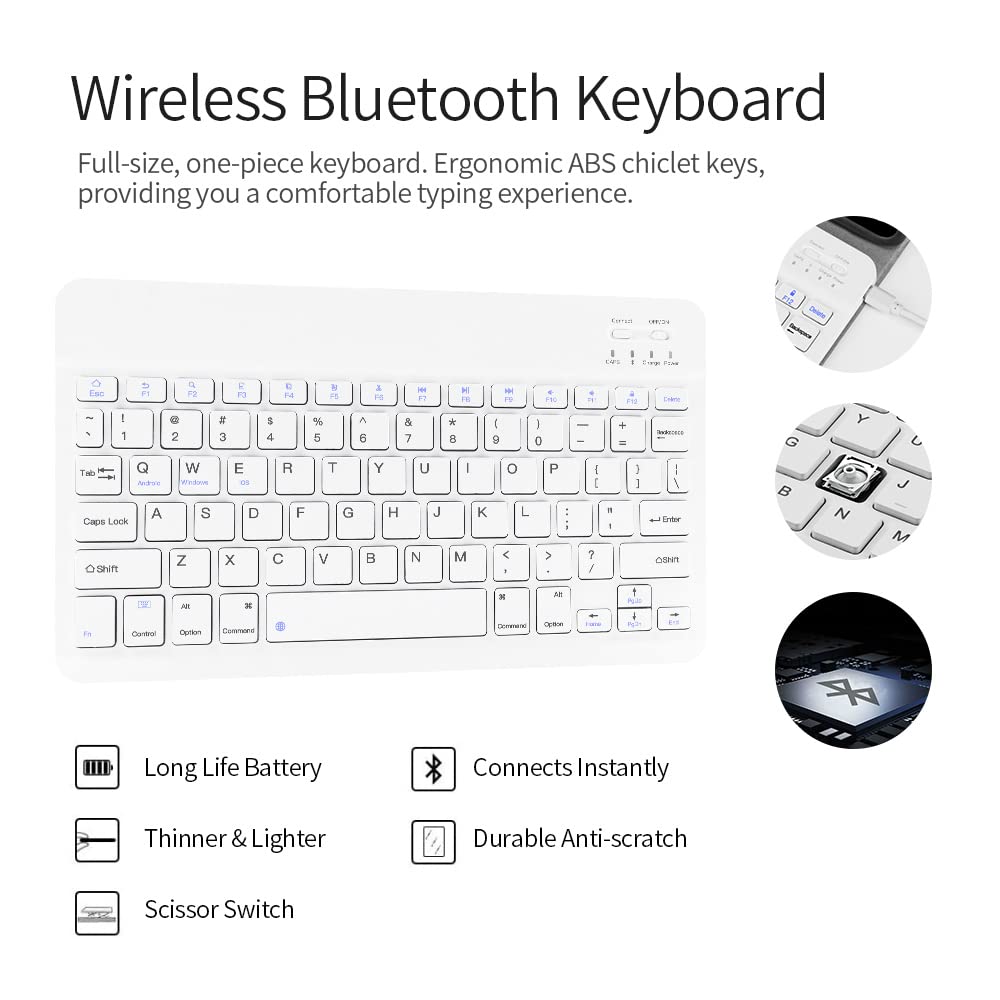 JUQITECH iPad 9th 8th 7th Generation Case with Keyboard 10.2 Inch 2021/2020/2019 - Wireless Bluetooth Magnetic Keyboard Case Soft Tablet Protective Cover for iPad 10.2" with Apple Pencil Holder