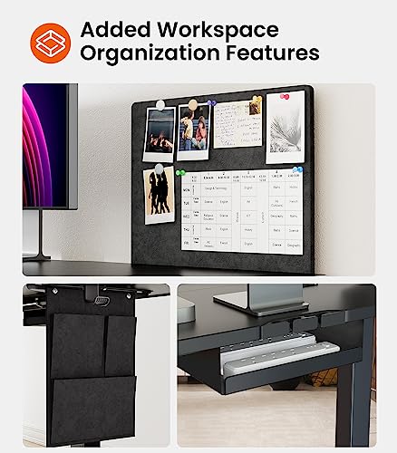 ErGear Adjustable Height Electric Standing Desk with Storage Bag Dual Monitor Wall Mount for 17 to 32 Inch