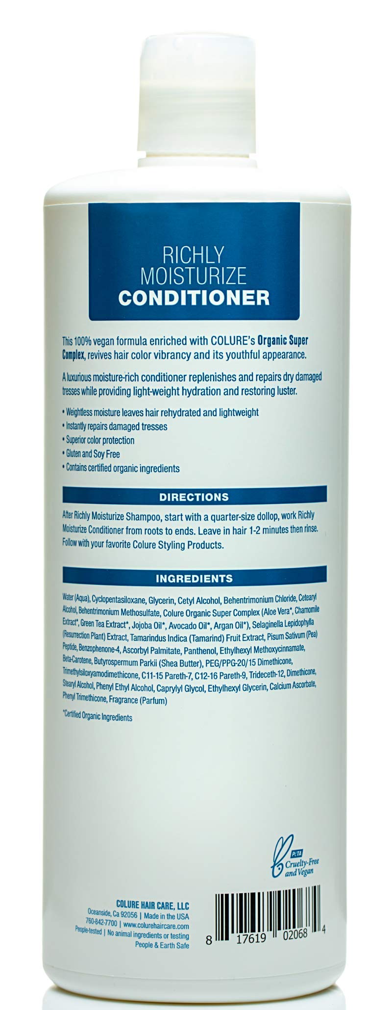 COLURE Richly Moisturize Conditioner Instantly Rehydrates Dry Color-Treated Hair (33.8 oz)