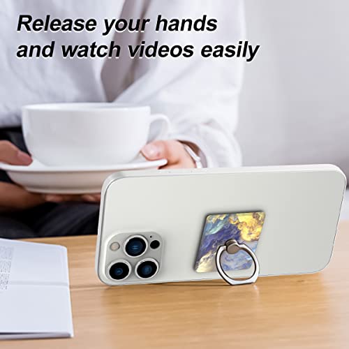DaBuBu Multi-Function Mounts and Holder Three Pack Colorful Marble Metal Phone Ring Stand for Cellphones&Tablets