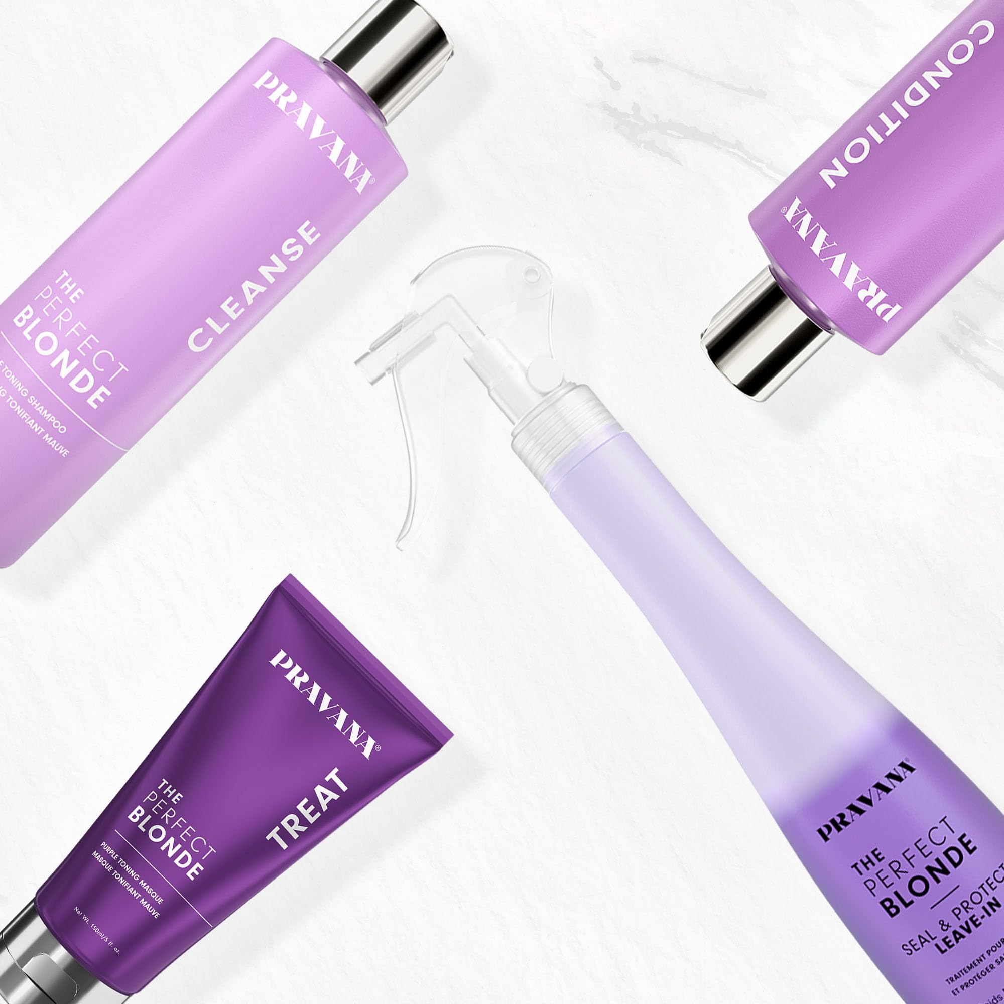 PRAVANA The Perfect Blonde Seal & Protect Leave-In Conditioner | Neutralizes Brassy, Yellow Tones | For Color-Treated Hair | Detangles, Protects, Moisturizes Strands | 10.1 Fl Oz