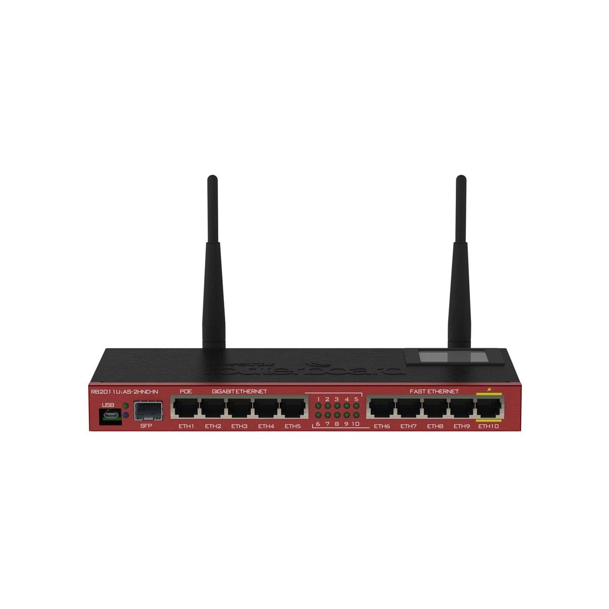 MikroTik RB2011UiAS-2HnD-IN, 4dBi, 30dBm, 600MHz, 128MB, 2. 4GHz, 5xEthernet, 5xGigabit, 1xSFP, PoE out, USB, L5