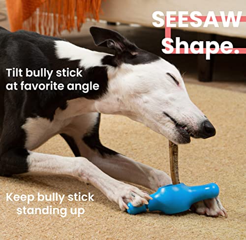 ChewEasy Interactive Bully Stick Holder for Dogs, Prevent Chocking Safety Device, Long Enough Screw to Lock, Seesaw Shape(Medium)