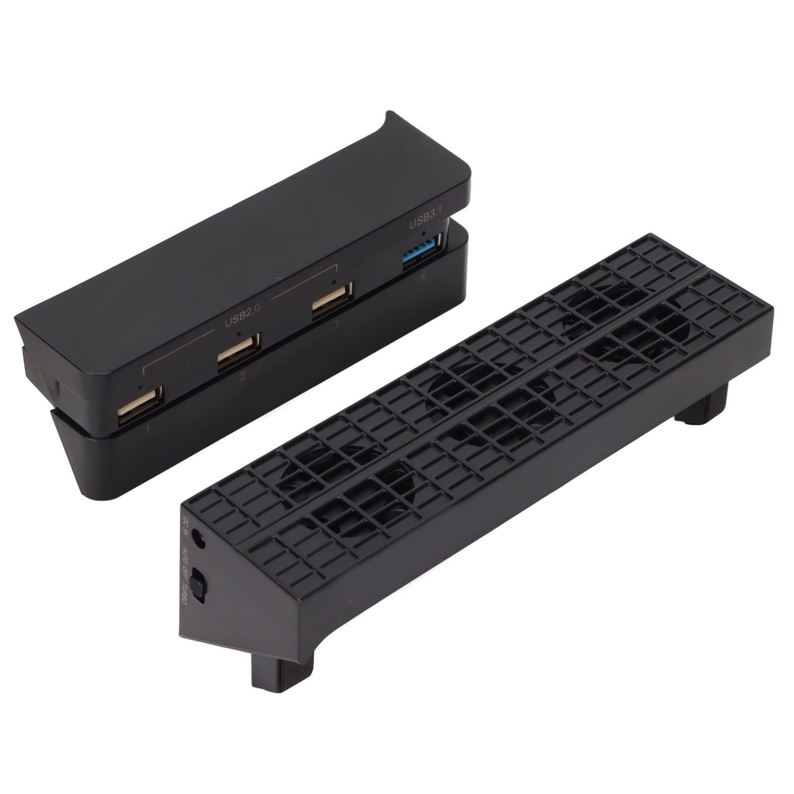 for PS4 Slim Cooling Fan and USB Hub Kit Game Console Automatic Temperature Cooling Fan USB Powered Adapter, Automatic Intelligent External Cooler for PS4 Slim Host