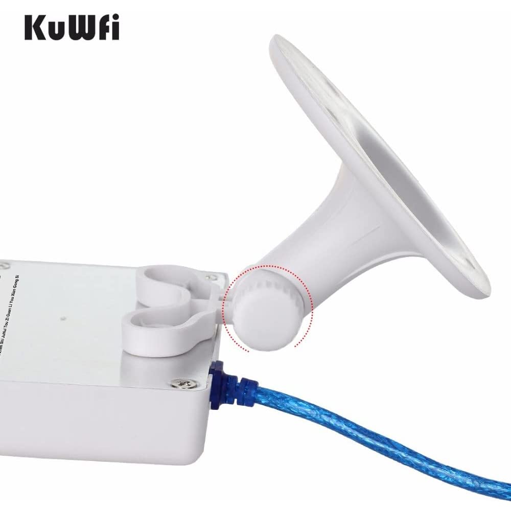 KuWFi Long Range Outdoor WiFi Network Adapter, High Gain 14dBi Antenna 5M Cable Wireless USB Adapter Stable Signal from Outdoor