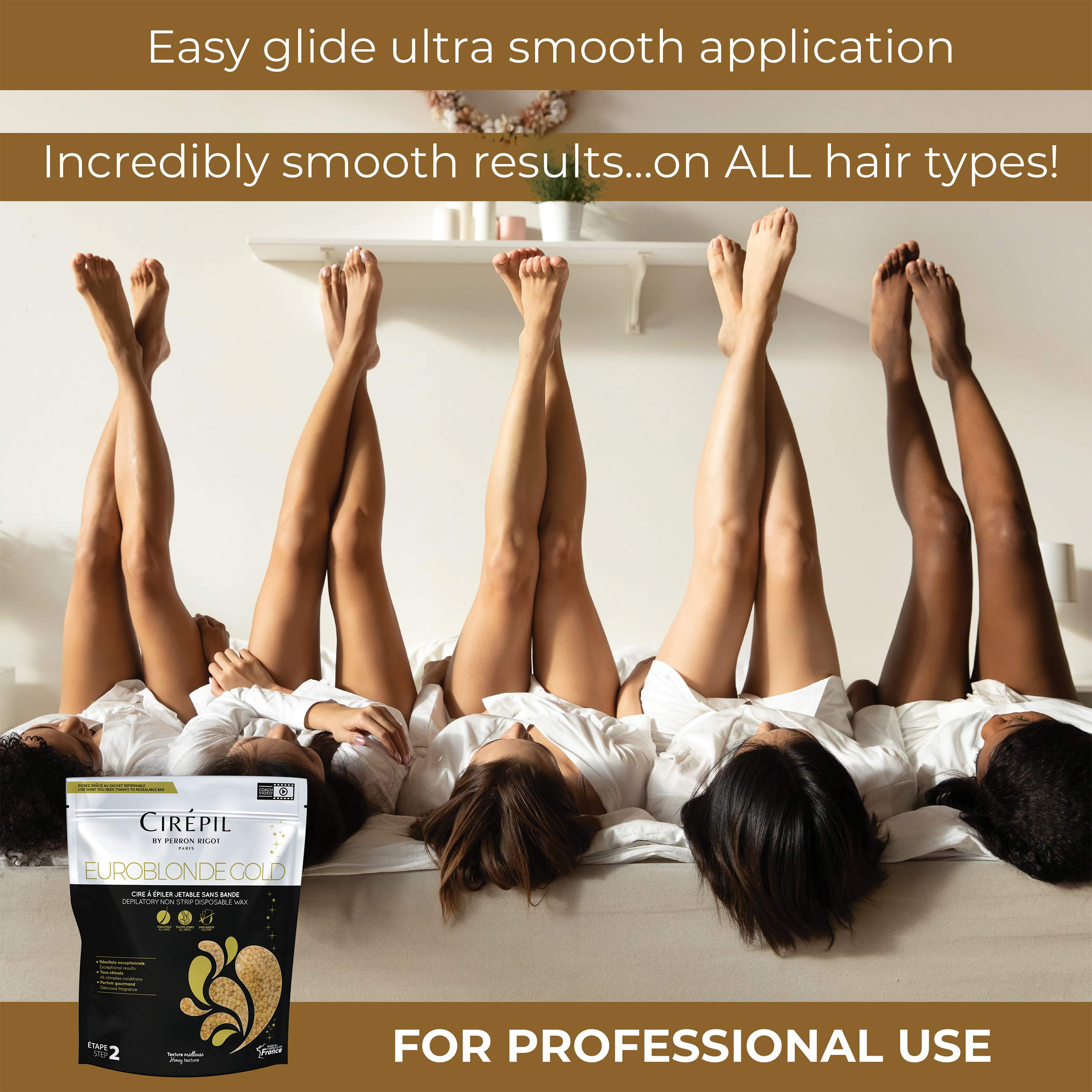 Cirepil - Euroblonde Gold - 800g / 28.22 oz Wax Beads Bag - Light Monoi Scent - Ultra Fluid Gel Texture - All-Purpose & Easy Removal
