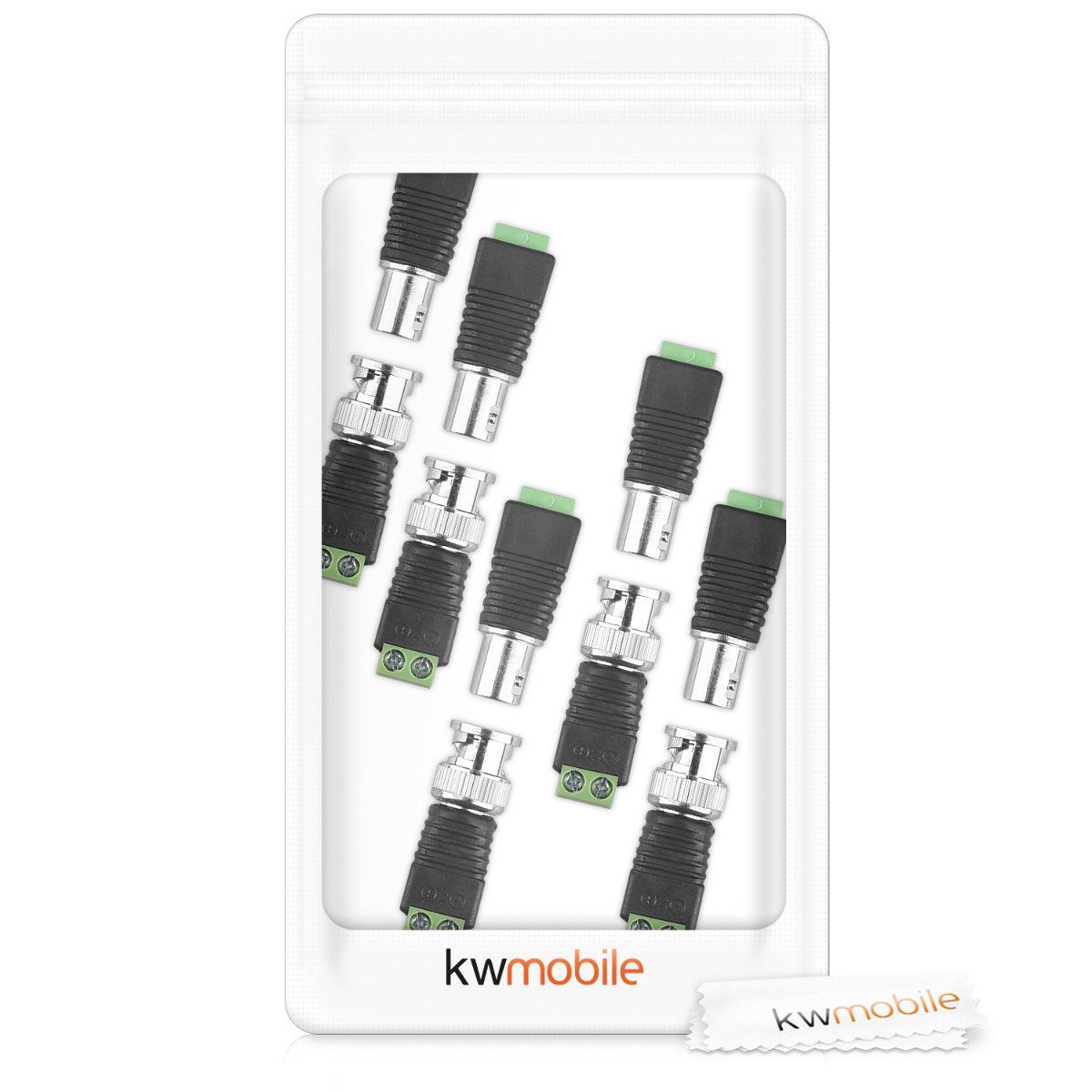 kwmobile 10 Pieces BNC Connector Adapter Set - 5X Male 5X Female with Solderless Screw Terminal Coax Cat5 Cat6 to Video Balun Surveillance Camera