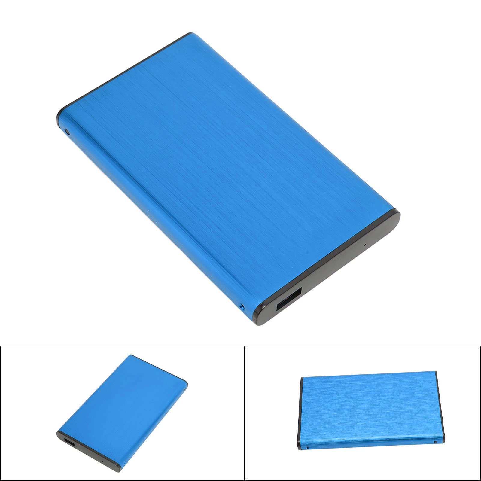 Acogedor USB 3.0 Portable Hard Drive Enclosure 2.5 Inch Aluminum Mobile Hard Drive Enclosure, with LED Status Indicator, Support 2TB Capacity, 6Gbps Transfer Rate (Blue)