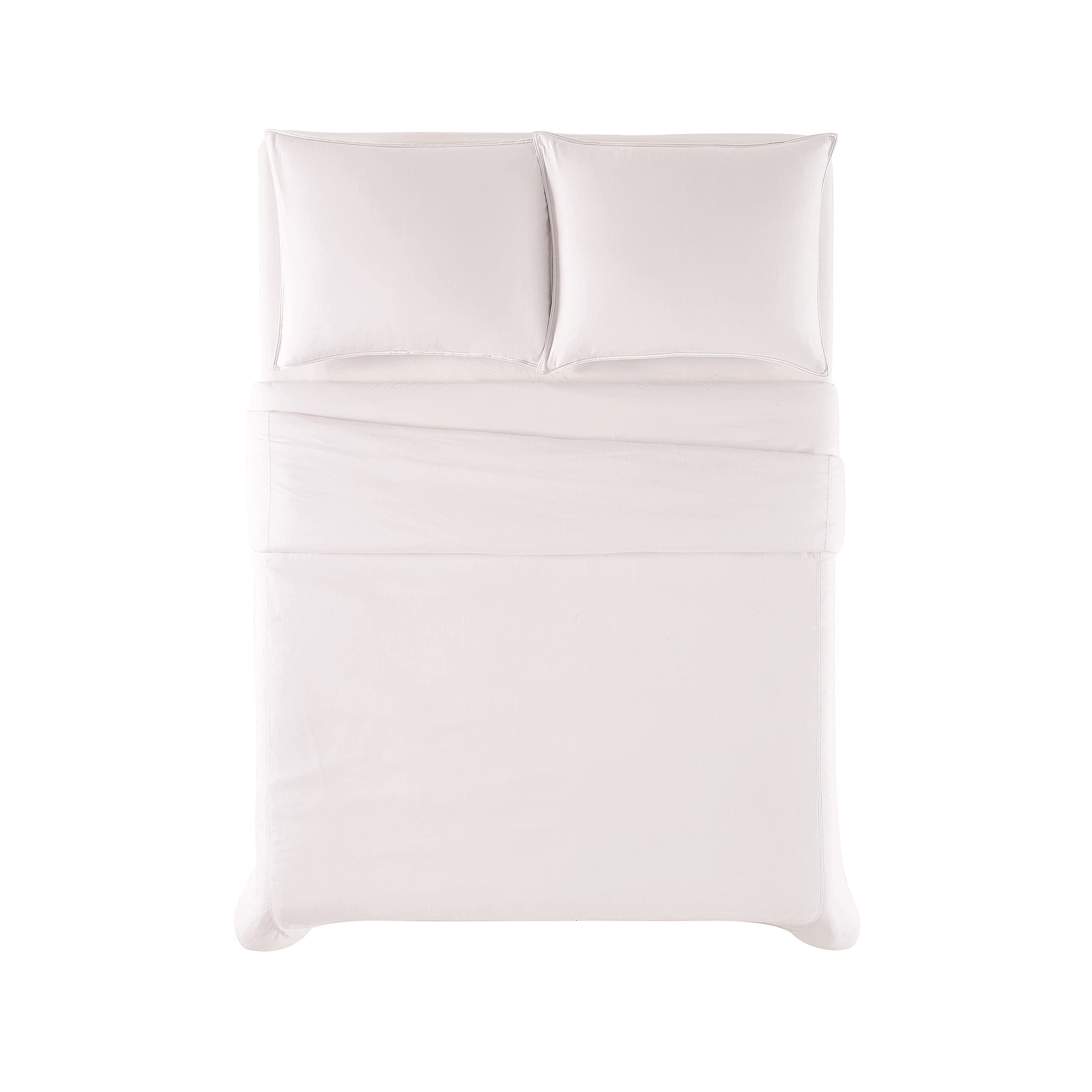 FRYE β Cotton Denim Full/Queen 3 Piece Duvet and Sham Set β Fashionable Bedding Set β White