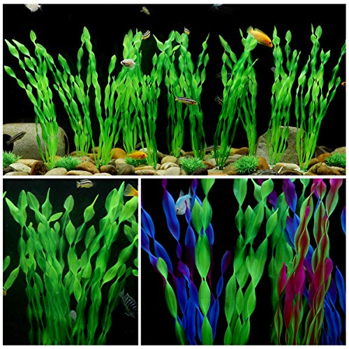 CousDUoBe 11 Pack Artificial Seaweed Decor,Used for Household and Office Aquarium Simulation Plastic Seaweed Water Plants(12 inches)