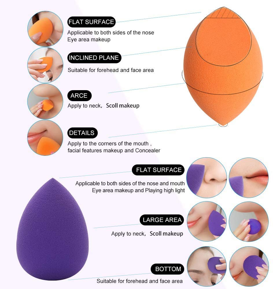 Miss Gorgeous London Makeup Sponge Set Blender Beauty Foundation Blending Sponge - Multi-colored 6 Pieces