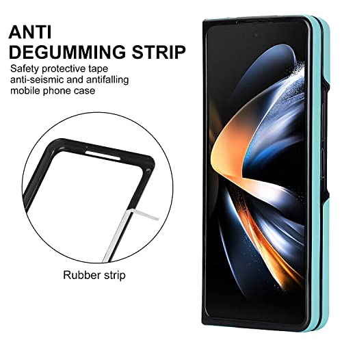 EAXER for Samsung Galaxy Z Fold 3 Case, Luxury Shockproof PU Leather Folding Phone Protective Case Cover (Light Blue)