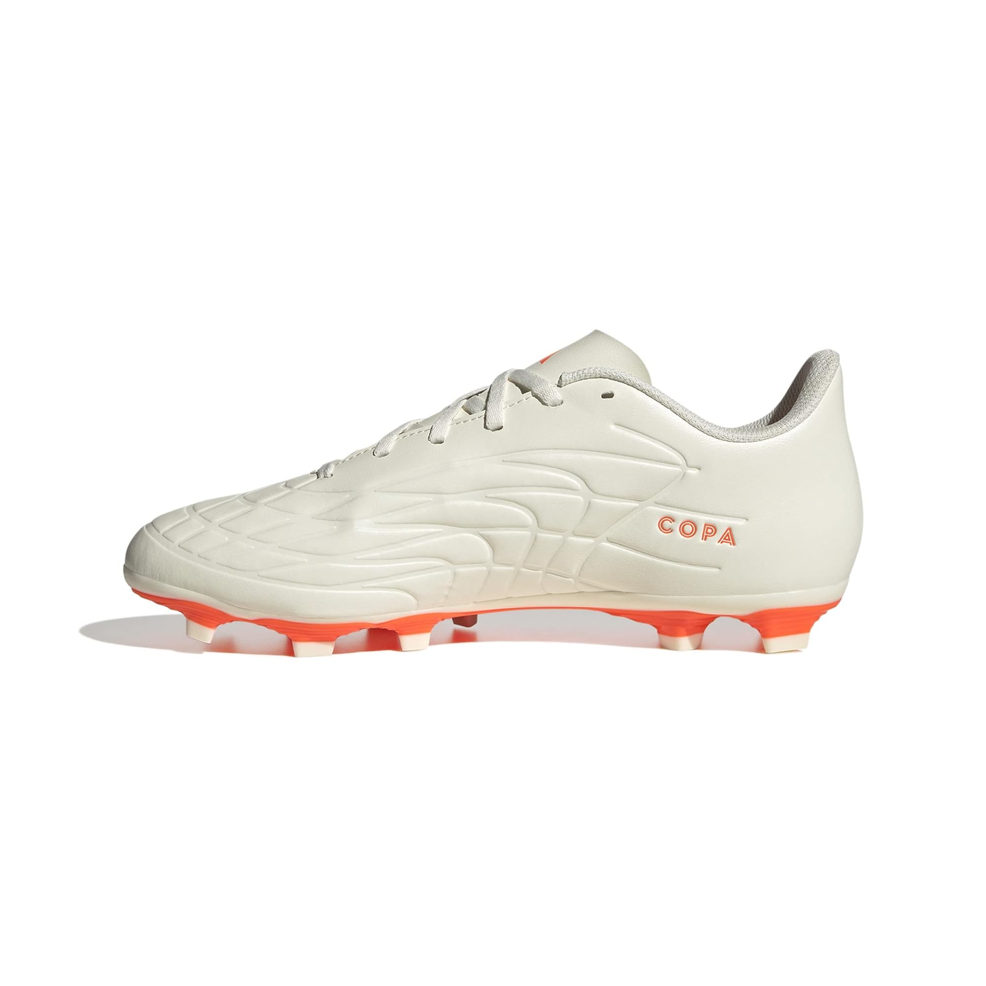 adidas Unisex Copa Pure.4 Flexible Ground Soccer Shoe, Off White/Solar Orange/Off White, 10 US Men