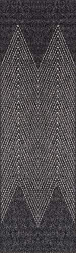 Momeni Rugs Como Contemporary Geometric Indoor Outdoor Area Rug, 2'7" x 7'6", Charcoal