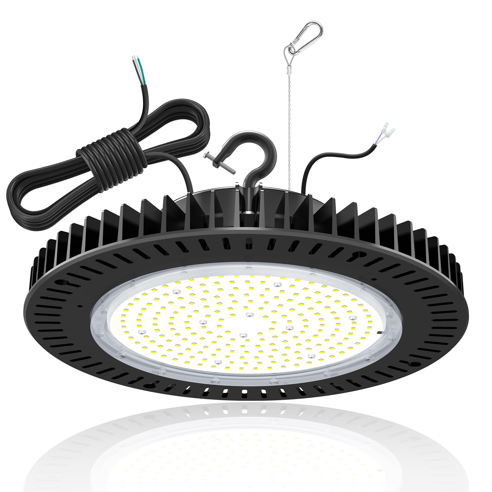 BBESTLED LED High Bay Lights 240W 33,600LM 5000K, Dimmable UFO LED High Bay Shop Light with UL DLC Listed, IP65 Waterproof Commercial LED Warehouse Lights for Gyms Workshop Barn Factory AC 100-277V