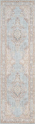 Momeni Rugs Isabella Traditional Medallion Flat Weave Area Rug, 7'10" X 10'6", Blue