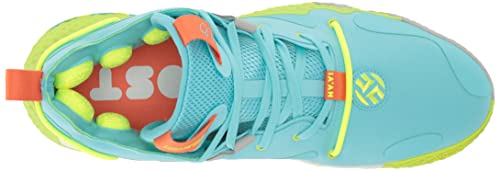 adidas Unisex Harden Vol. 6 Basketball Shoe, Pulse Aqua/Team Semi Sol Orange/Solar Yellow, 9.5 US Men