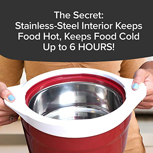 BulbHead Nancy Fuller 6 Hour Bowl AS-SEEN-ON-TV Thermal Insulated Bowl Interior Keeps Food Hot or Cold for 6 Hours–Over 2.25 Qrt. Capacity Feeds–Locking Lid