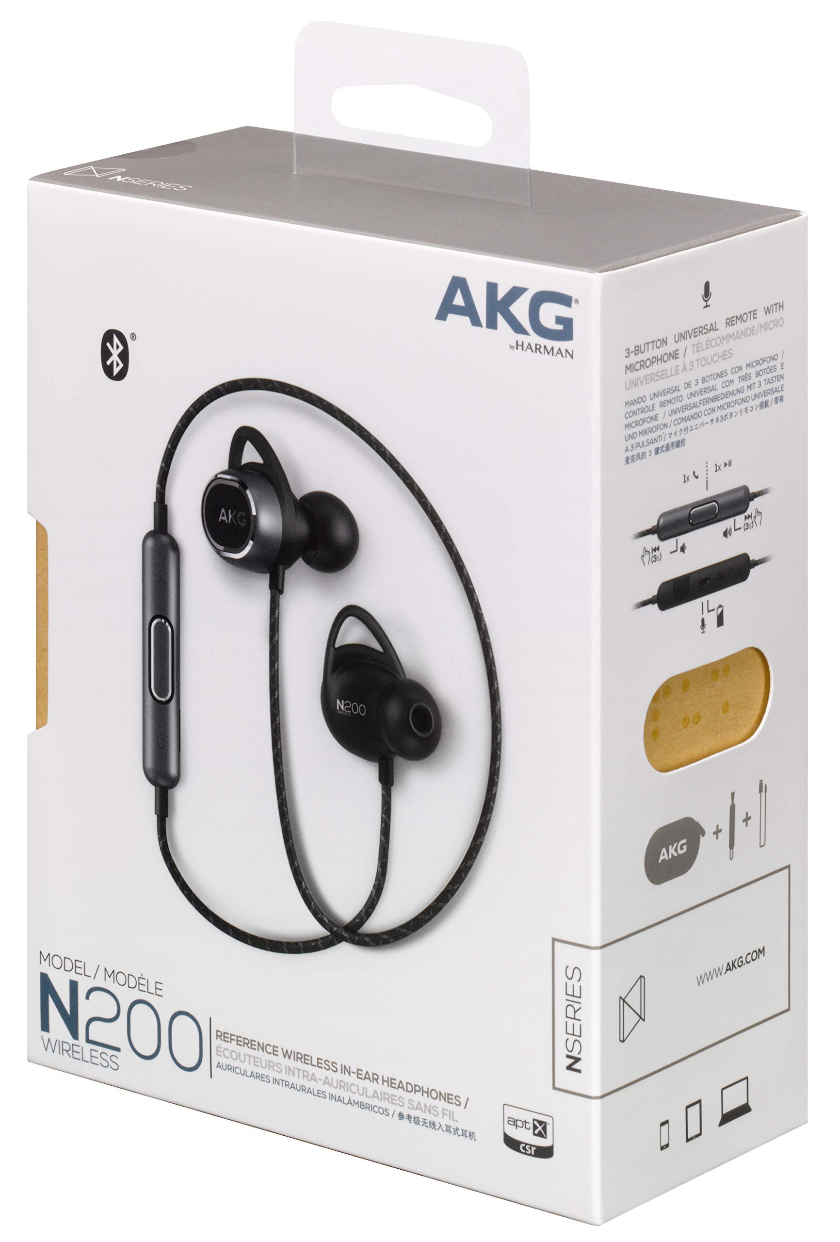 AKG N200 Wireless Bluetooth Earbuds - Black (US Version) (Renewed)