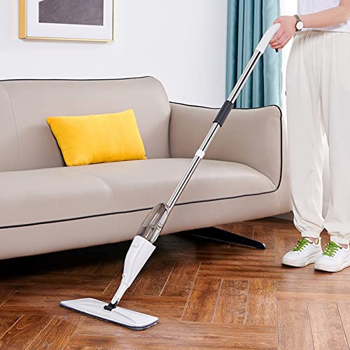 FAMKIT Microfiber Spray Mop for Floor Cleaning, Dry Long Handle Floor Mop with 0. 4L Refillable Bottle Washable Pads Scraper for Home Hardwood Laminate Ceramic Tile