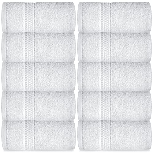 Elaine Karen 12 Pack Luxury Hand Towels – 100% Cotton Extra Soft Had Towels, Highly Absorbent, Hotel & Spa Quality Bathroom Hand Towel 16x30 - White