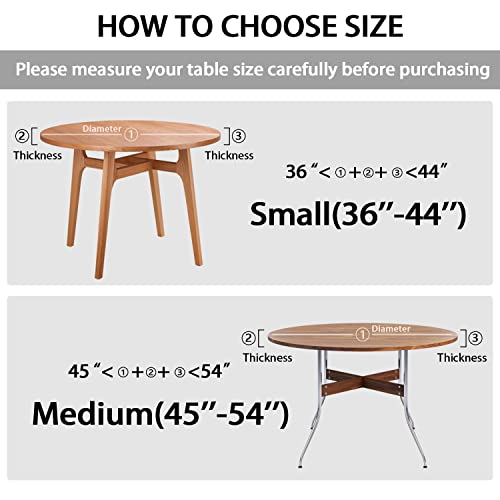 Eiuflka Farmhouse Round Tablecloth Wood Texture Tablecloths Elastic Fitted Indoor Outdoor Round Table Cover Washable Reusable Tablecloths for Kitchen Picnic Party