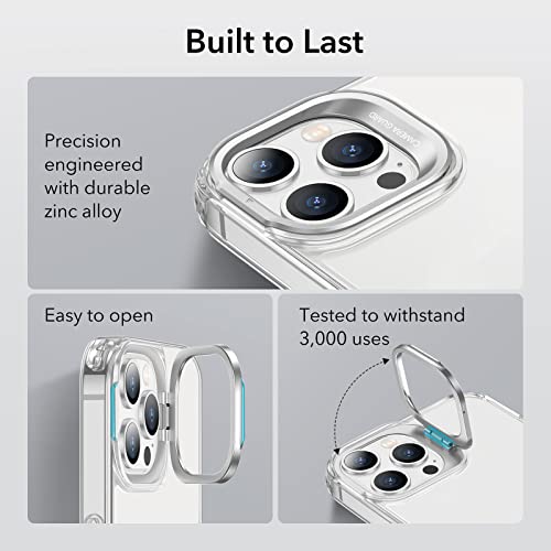 ESR Classic Kickstand Case Compatible with iPhone 14 Pro Max Case, Clear Case with Stand, Military-Grade Protection, Built-in Camera Ring Stand, Scratch-Resistant Acrylic Back, Clear