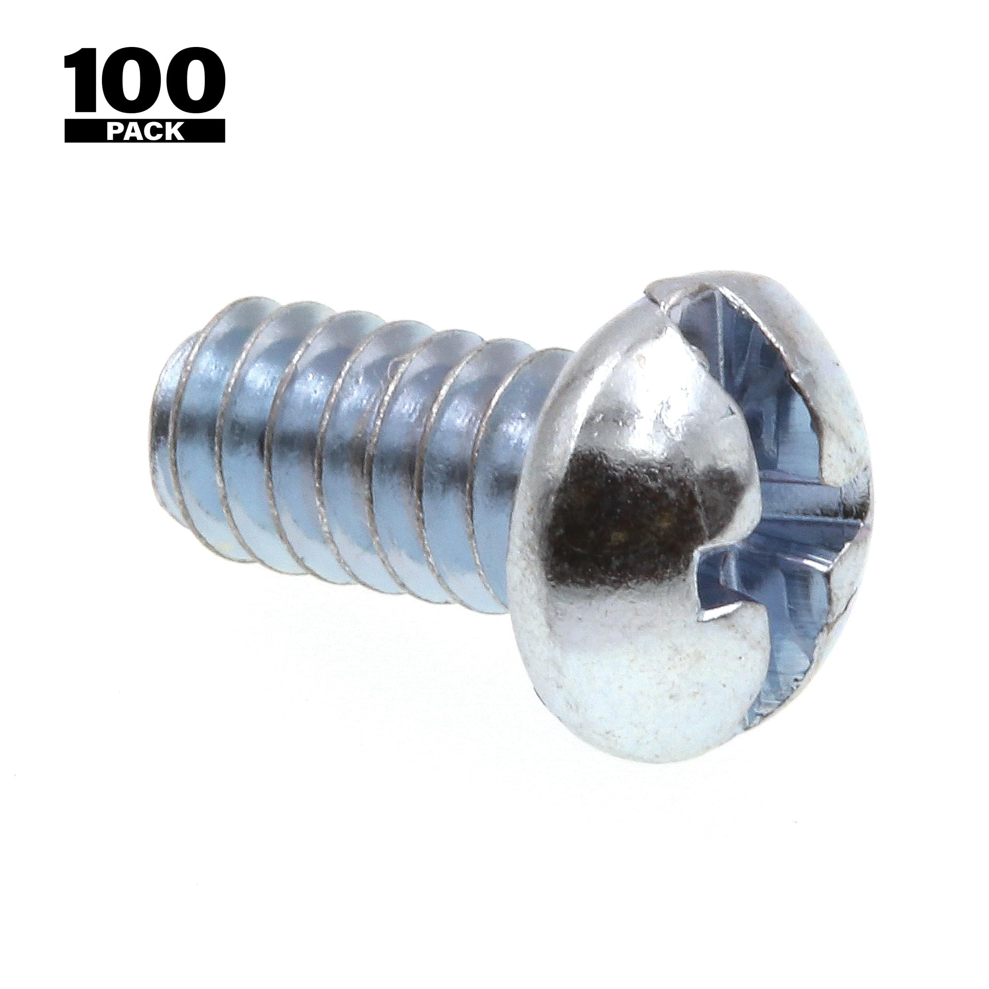 Prime-Line 9004521 Machine Screws, Round Head, Phillips/Slotted Combination Drive, #10-24 x 3/8 In. (100 Pack)