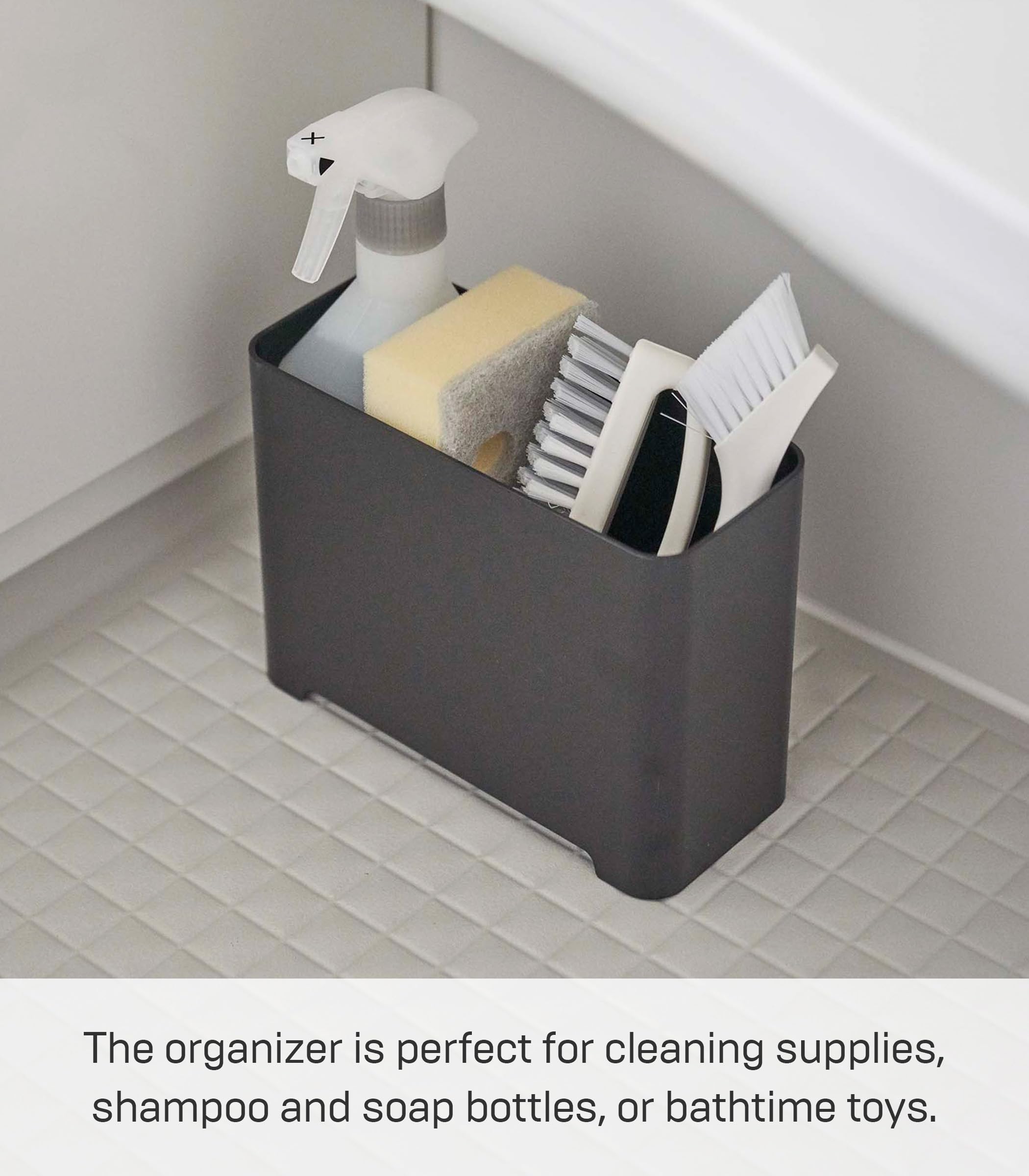 Yamazaki Home Tower Bathroom Storage Organizer Self-Draining Corner Shower Caddy For Shampoo Soap Or Cleaning Supplies, 6" - Abs Plastic -