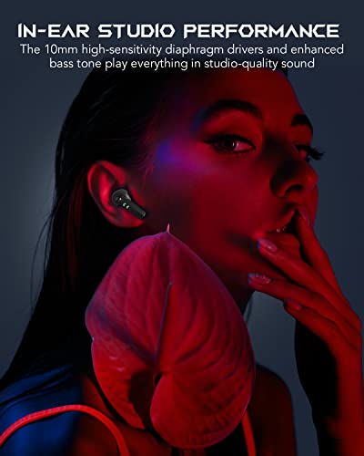 Black Shark Bluetooth Earbuds with 0.035s Ultra-Low Latency, Dual Environmental Noise Cancelling Microphones, Wireless Earbuds Gaming Earbuds with Bluetooth 5.2, IPX5 Waterproof, 26h Listening Time