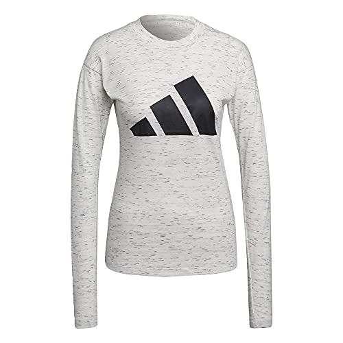 adidas Women's Sportswear Winners 2.0 Long Sleeve, White Melange, Large
