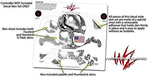 Chrome Skull on White - WraptorSkinz Decal Style Vinyl Skin Wrap compatible with XBOX One ELITE Wireless Controller (CONTROLLER NOT INCLUDED)