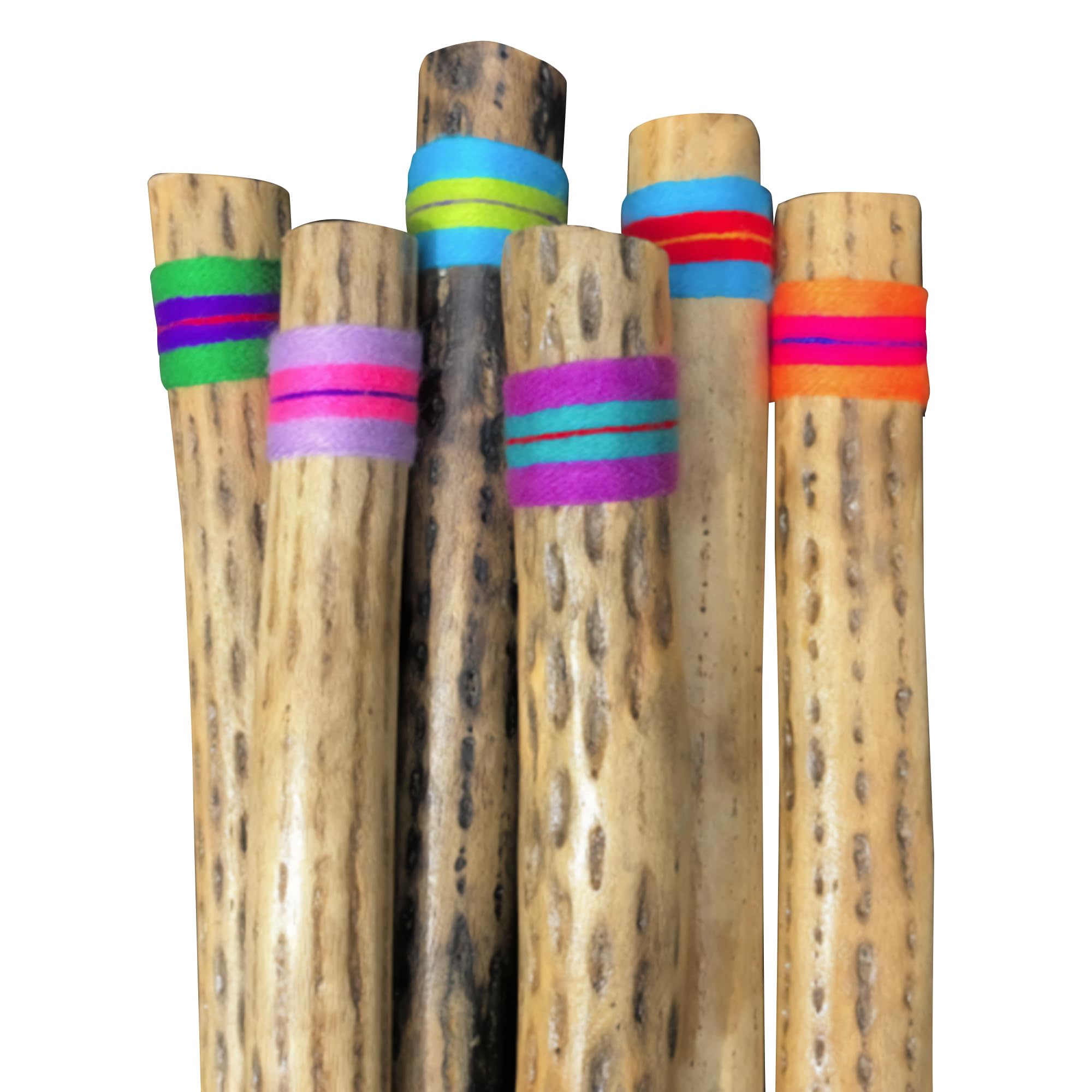 Africa Heartwood Project 20" Cactus Rainstick from Chile - Authentic Handcrafted Rain Stick Musical Instrument with Rasta Yarn Wrap and Durable Sealant