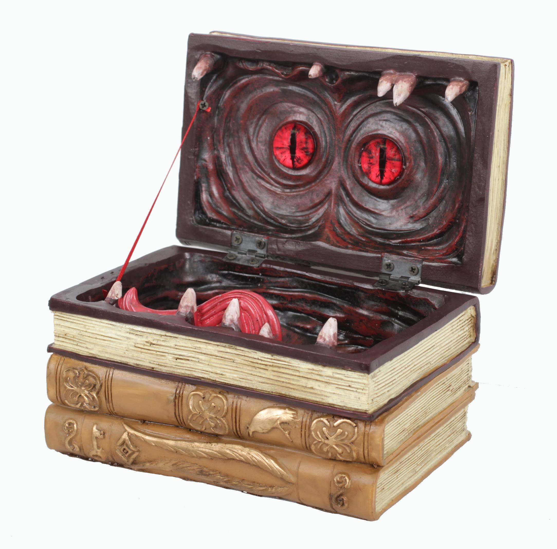 Forged Dice Co Dice Box Mimic Chest - Tomes of Terror - Container Holds up to 10 Sets of Polyhedral Dice - Dice Storage Box Fits Polyhedral Metal Dice D&D Miniatures - Dungeons and Dragons Accessories