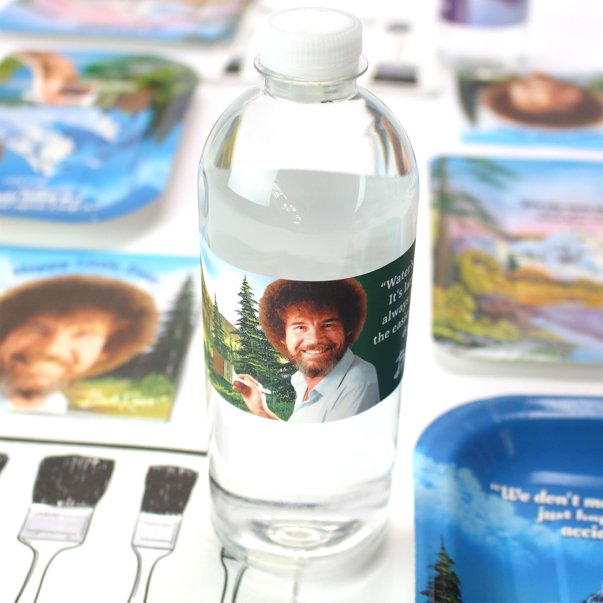 Bob Ross Party Supplies (Standard) Classic Happy Birthday Decorations, Graduation, Retirement, Art Party, 66 Piece Set, by Prime Party