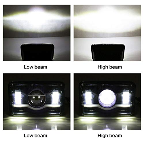 AUTOFU 4PCS 4X6 LED Headlights DRL for Chevy Pick Up Trucks C10 C20 K10 K30 K5 Blazer Suburban (1981 to 1987), Sealed Beam High Low H4651 H4642 H4652 H4656 H4666 H4668 H6545 Conversion Kit