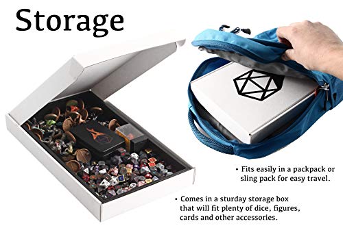 Forged Dice Co. Dice Tray 14" - Reversible Dice Rolling Mat - Compatible with Board Games and Tabletop RPGs Like Dungeons and Dragons Pathfinder Roleplaying Games - Red Dragon Eye