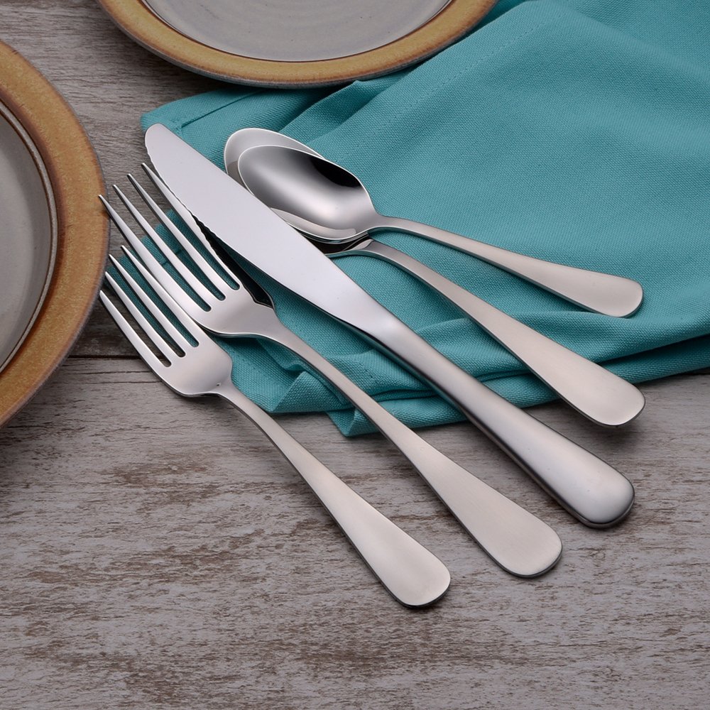 Liberty Tabletop Satin Annapolis 40 Piece Flatware Set Service for 8 Silverware Made in USA