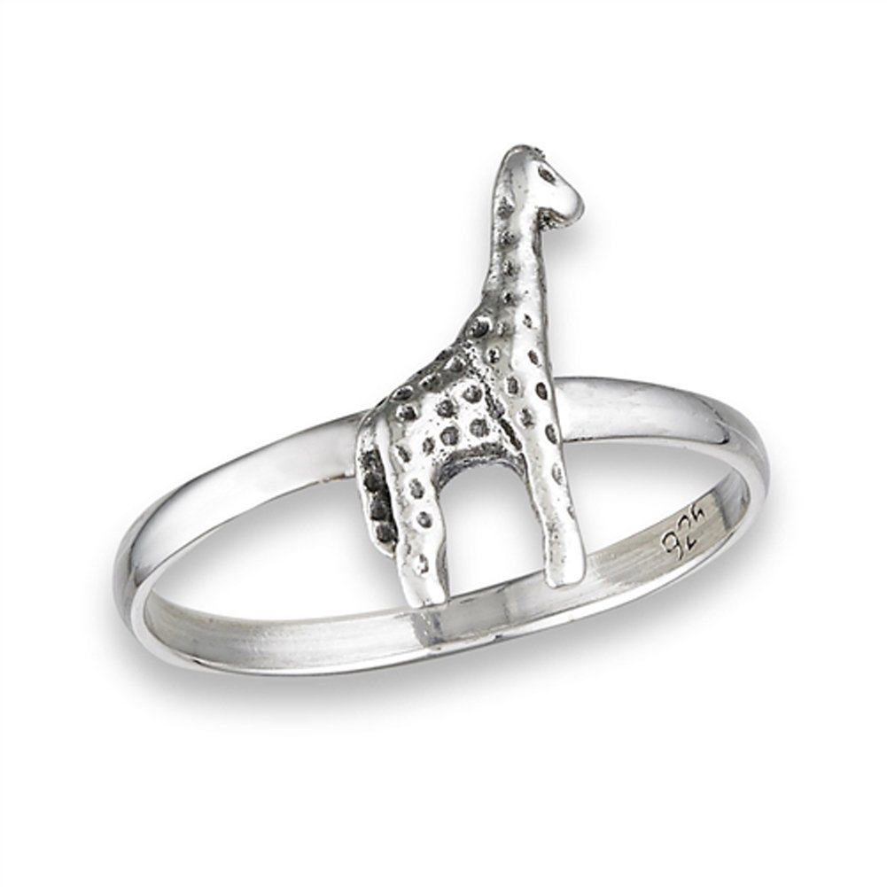 African Giraffe Animal Cute Ring New .925 Sterling Silver Band Size 7